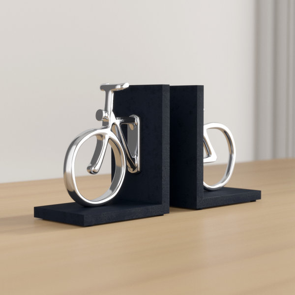 Zipcode Design™ Cycle Non-skid Bookends "& Reviews" | Wayfair