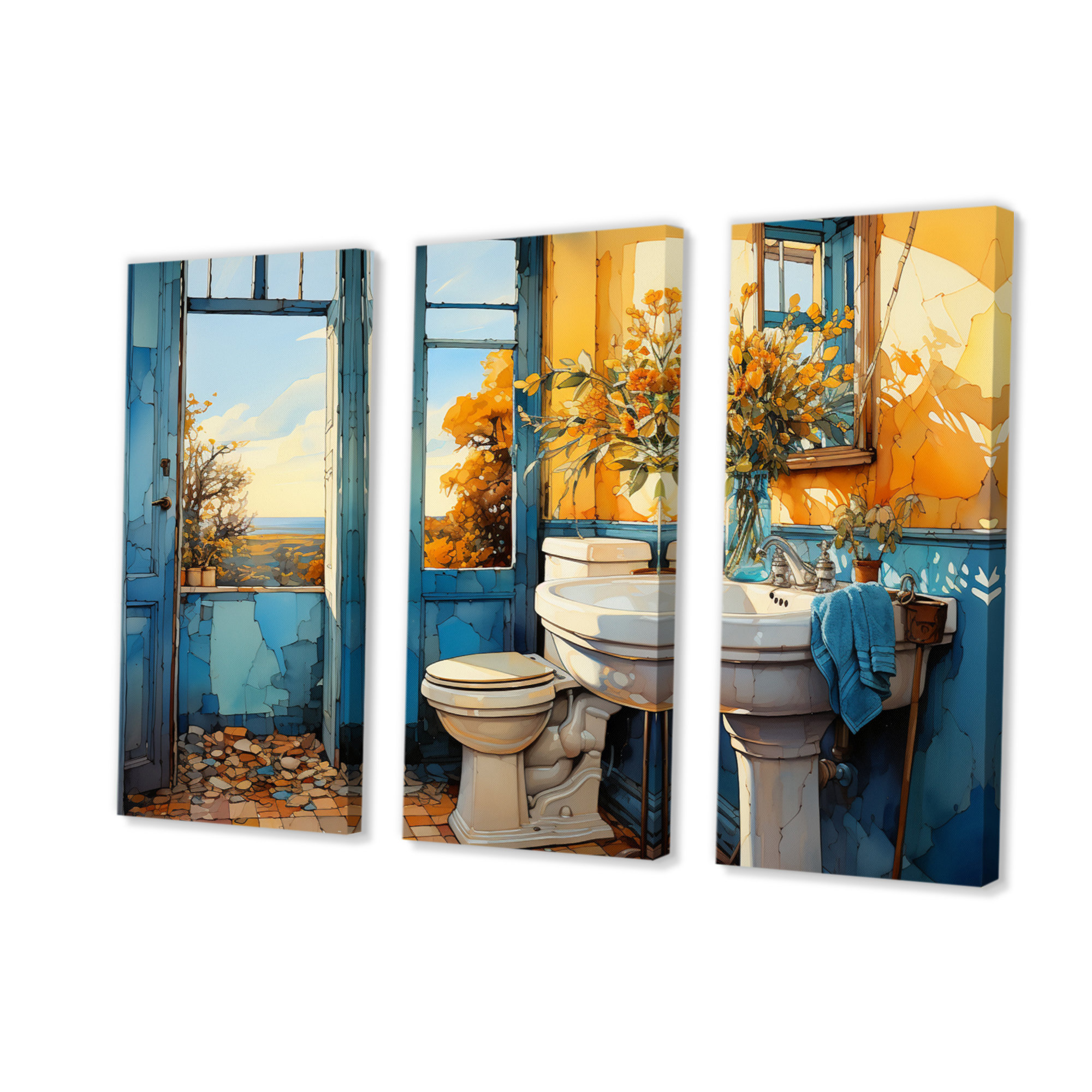 Winston Porter Bathroom Turquoise Painting I - Bath & Laundry Wall ...