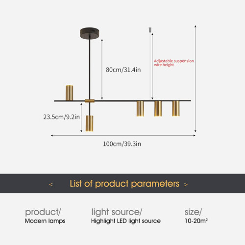 Orren Ellis Pendant Light Fixtures, Dimmable Modern Led Chandelier ...