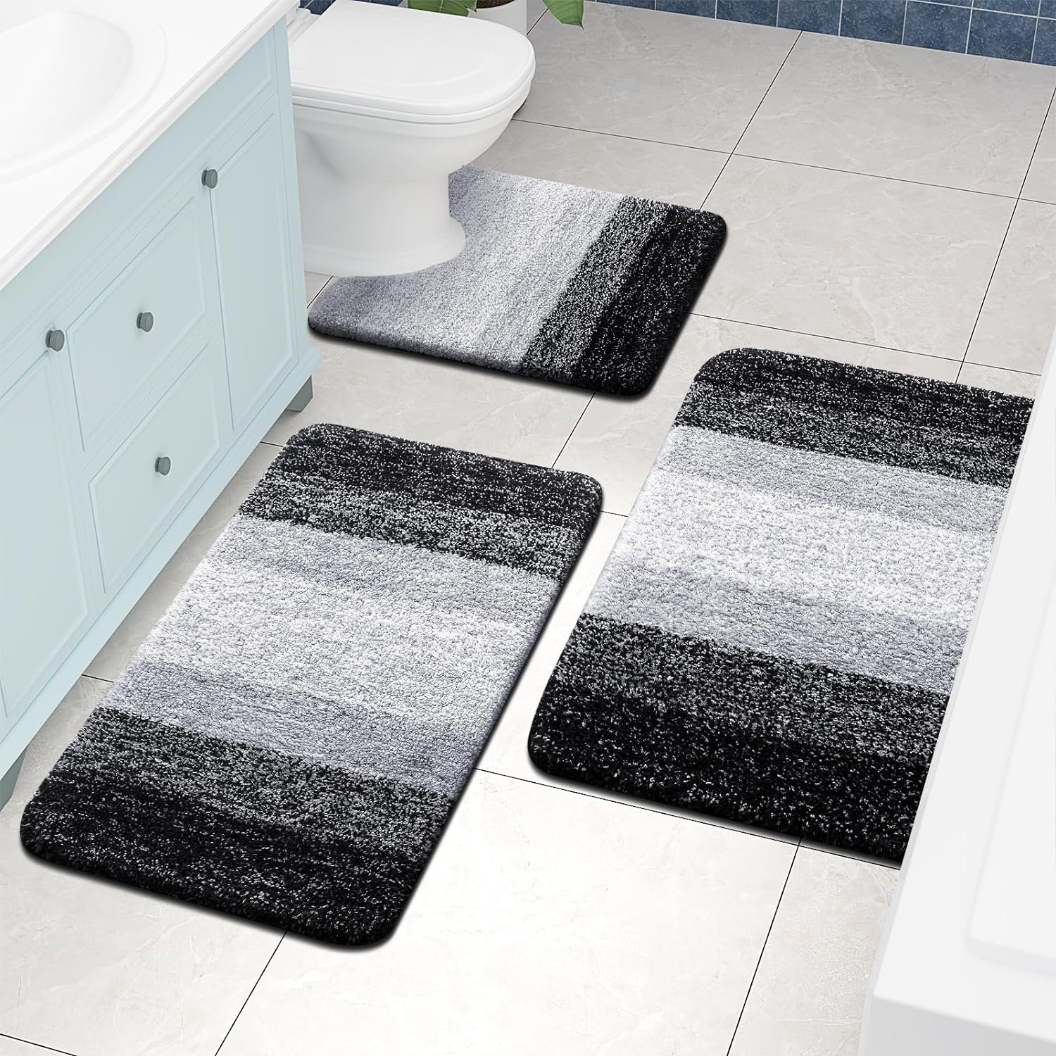 Latitude Run® Avarie Striped Bath Rug | Wayfair
