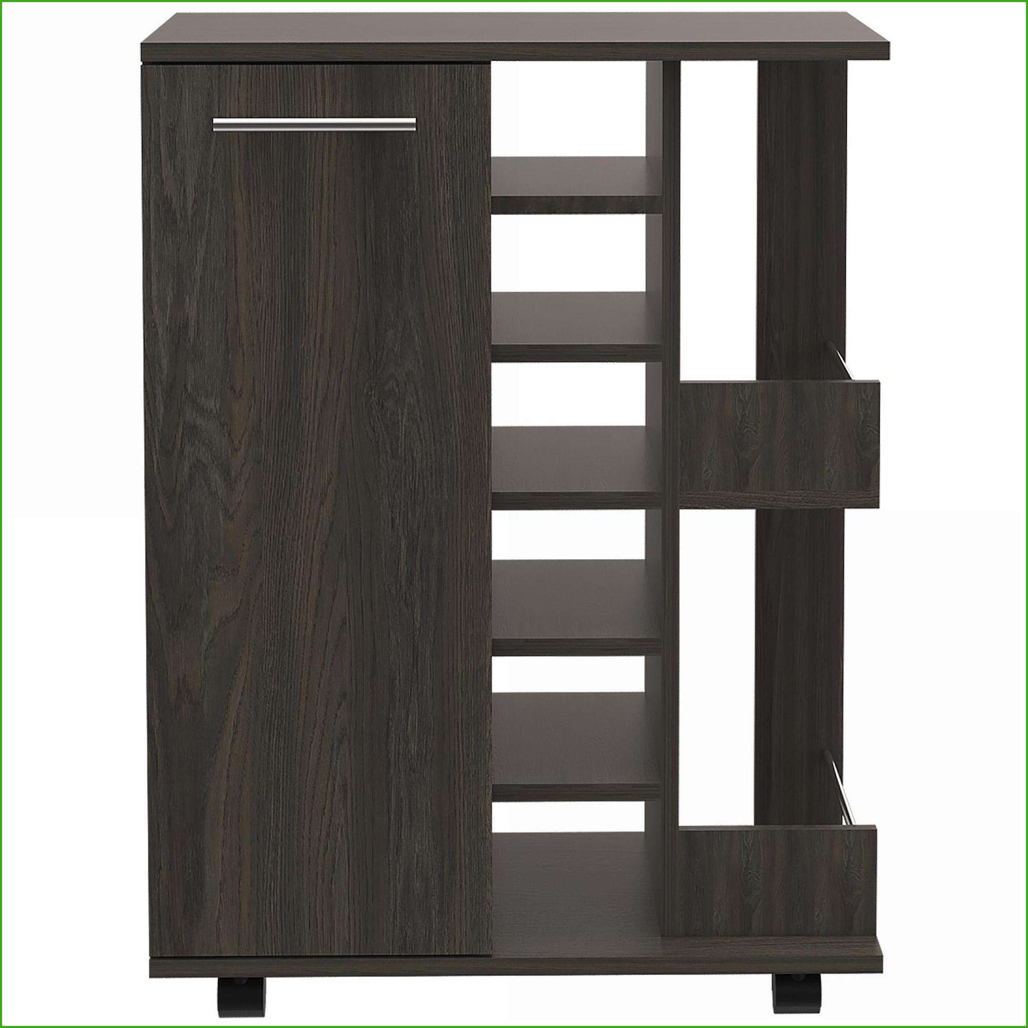 Latitude Run® Bar Coffee Cart, 32” H with Cabinet Storage, 6 Bottle ...