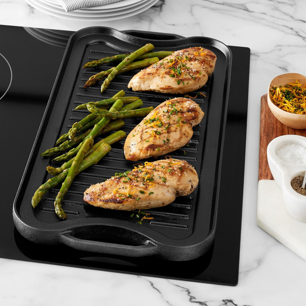 Re Labida Floor Rectangular Reversible Pre-Seasoned Cast Iron Grill Pan ...