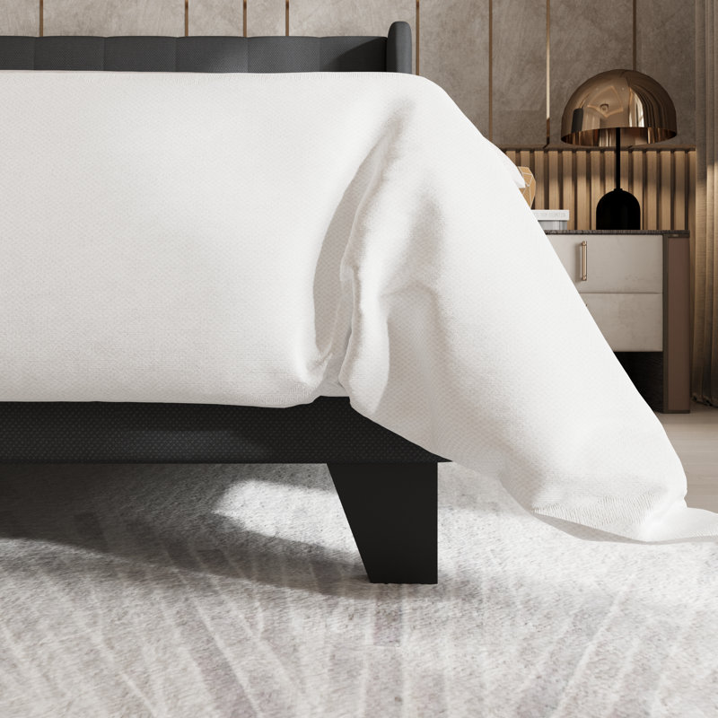 Allewie Upholstered Bed with Square Tufting and Wingback & Reviews ...