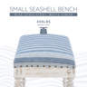 Beachcrest Home™ Aaryahi Coastal Carved Seashell 36” Upholstered Bench ...