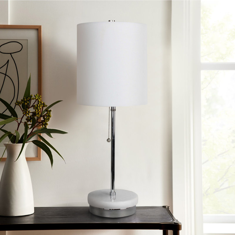 Wrought Studio™ Gular 22"H Modern Metal Marble Stick Table Lamp with ...