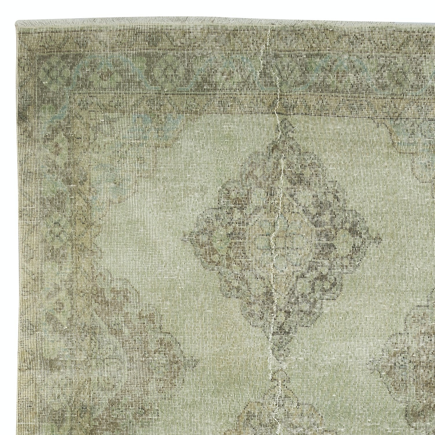 Bungalow Rose 4.7x12.6 Ft Green Hallway Runner. Kitchen Rug. Handmade ...