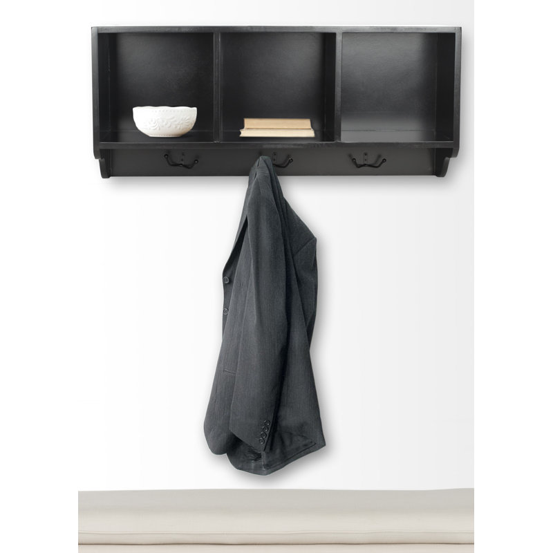 Latitude Run® Alice Wall Shelf & 3 Hook Wall Coat Rack & Reviews | Wayfair