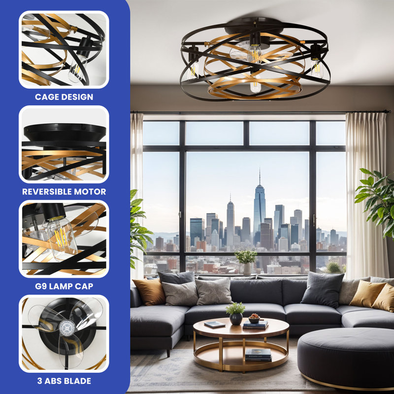 17 Stories Laeh Ceiling Fan with Light Kit | Wayfair
