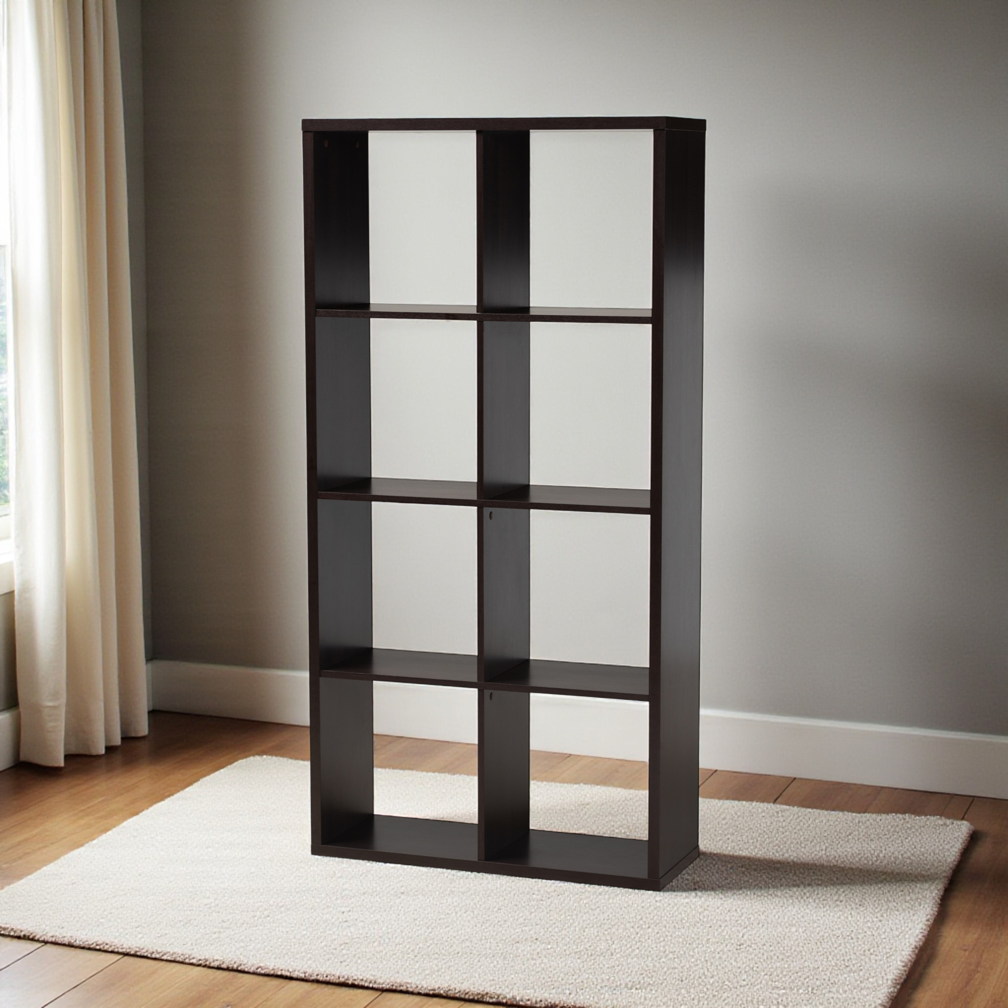Ebern Designs Wind 8-Cube Multipurpose Storage Shelf in Dark Brown ...