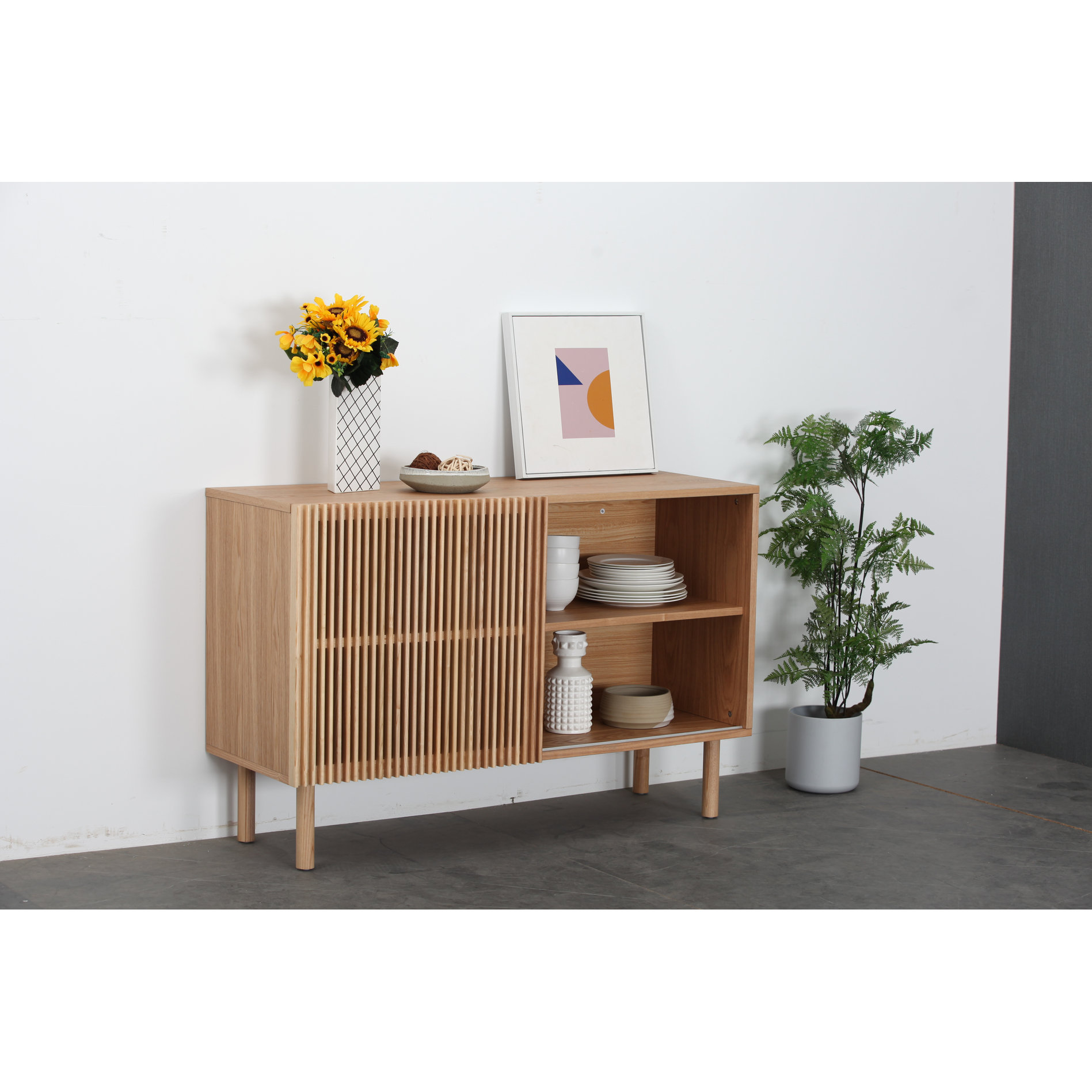 Latitude Run® 4 Cabinet Modern Sideboard, Tv Stand Accommodation, Large ...