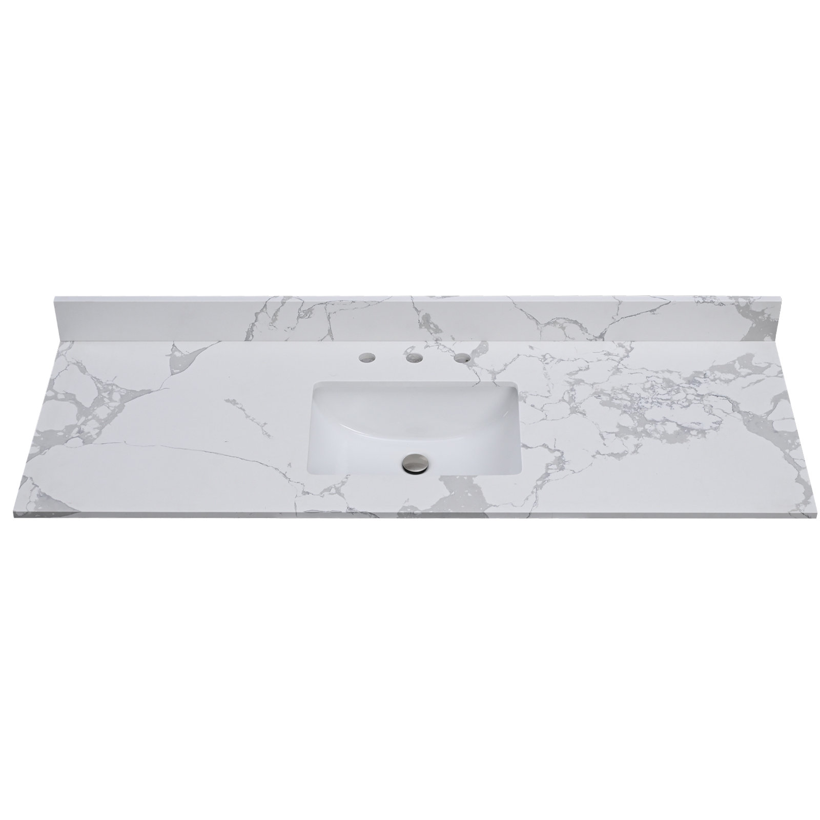 RENIST 61X22 Inch Engineered Stone Bathroom Vanity Top With Sink | Wayfair