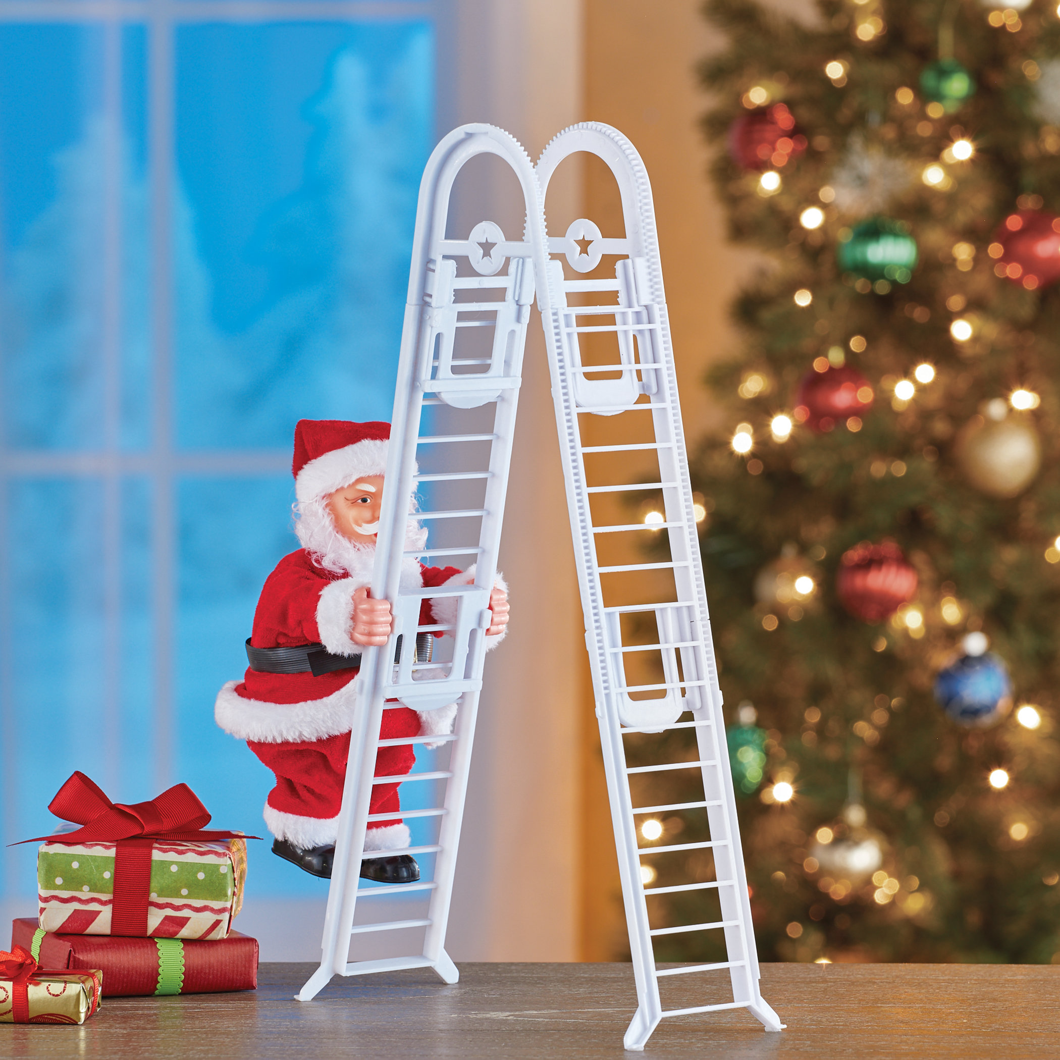 The Holiday Aisle® Ladder Climbing Santa & Reviews | Wayfair