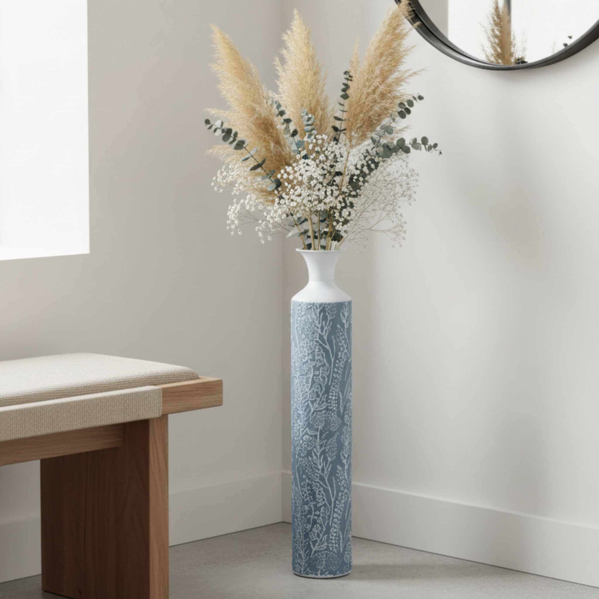 Lark Manor™ Luxury Metal Tall Vases, Large Floor Vases, Living Room ...
