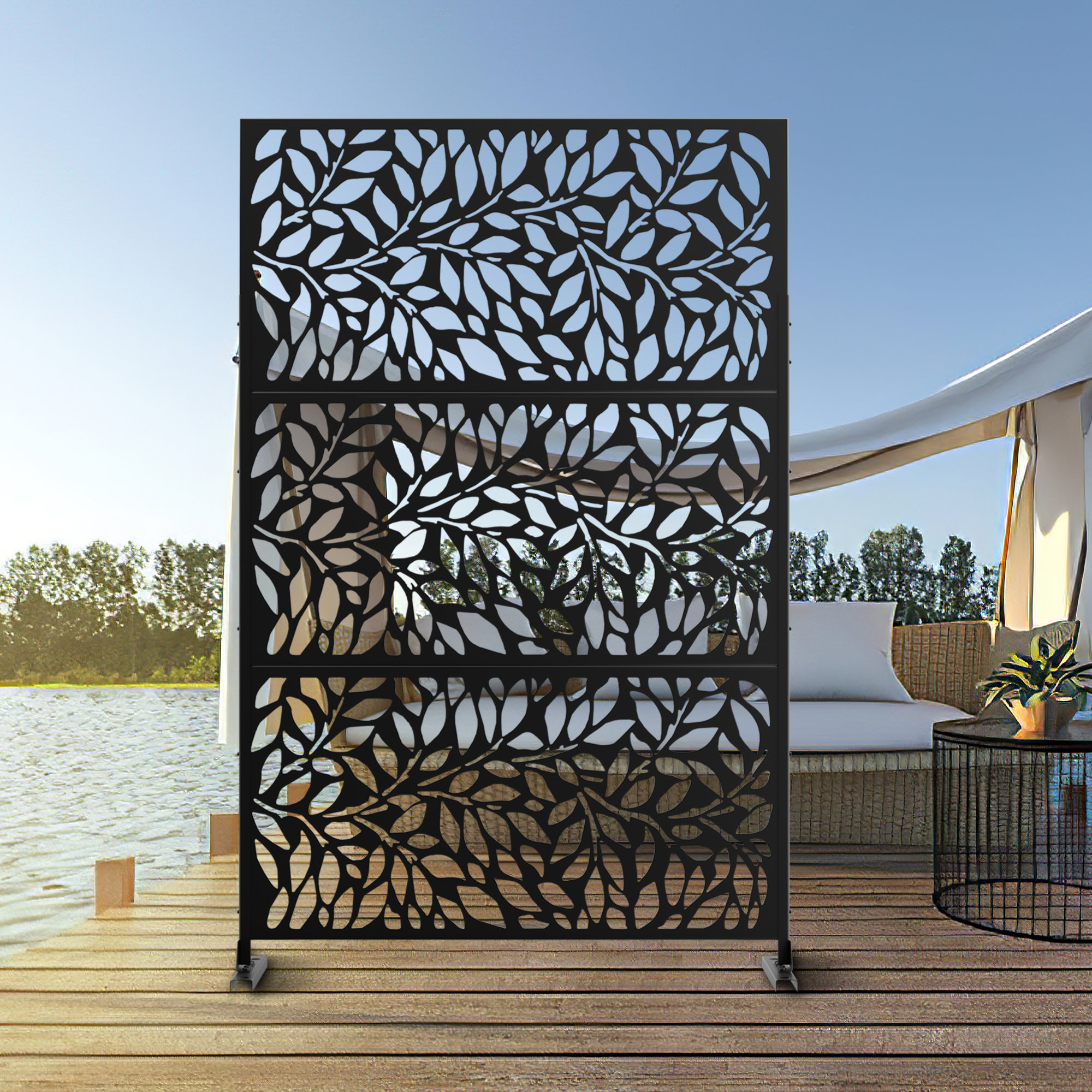 MAYEERTY 6 ft. H x 4 ft. W Metal Privacy Screen & Reviews | Wayfair