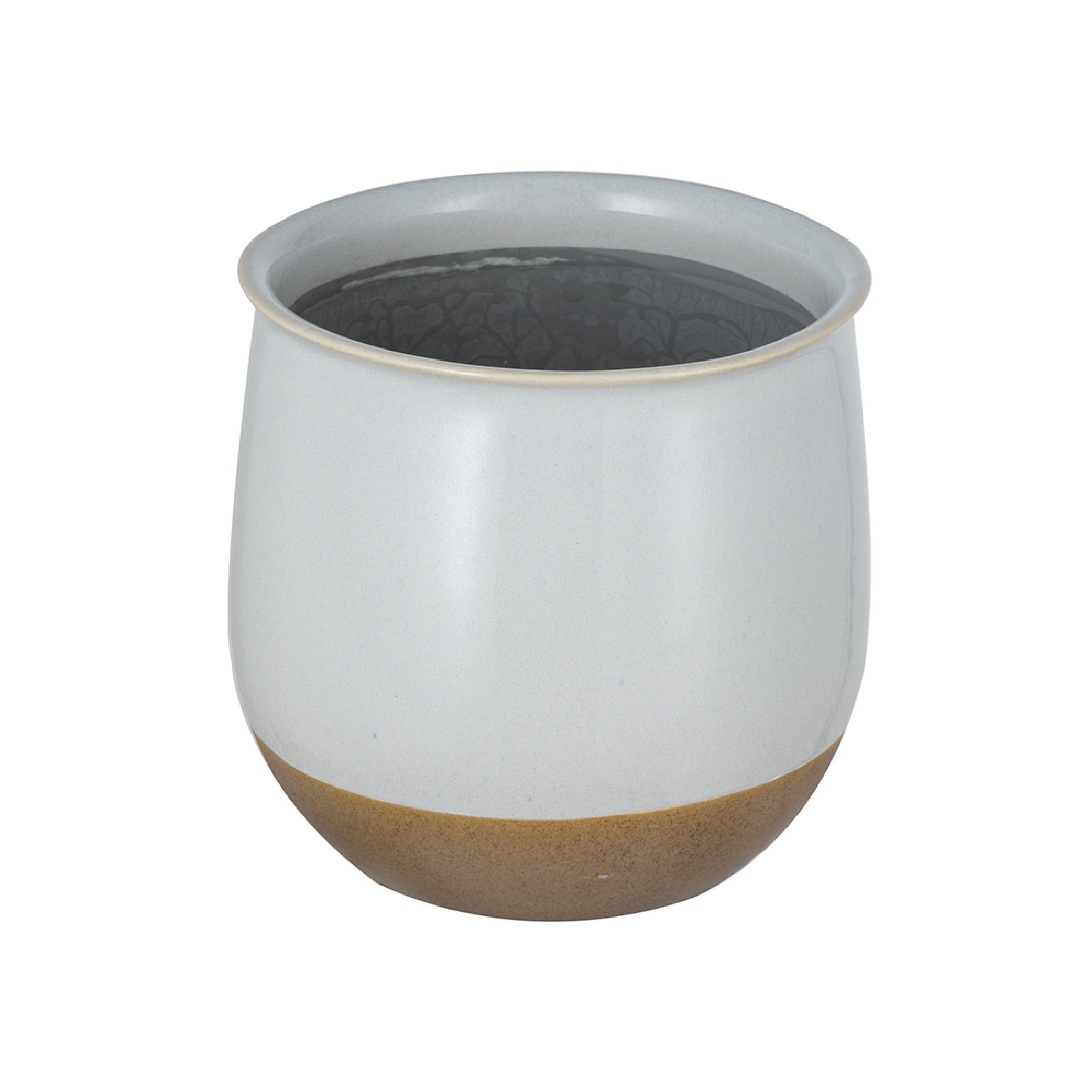 Ebern Designs Mackeroy White/Terracotta 6.1" Ceramic Table Vase | Wayfair