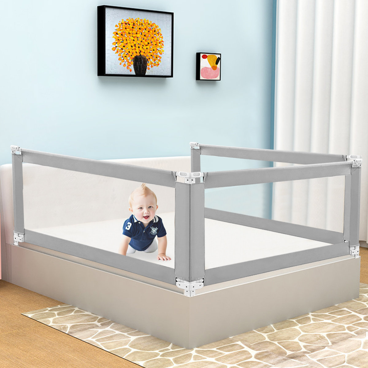 Isabelle & Max™ Culp Adjustable Mesh Safety Rail | Wayfair