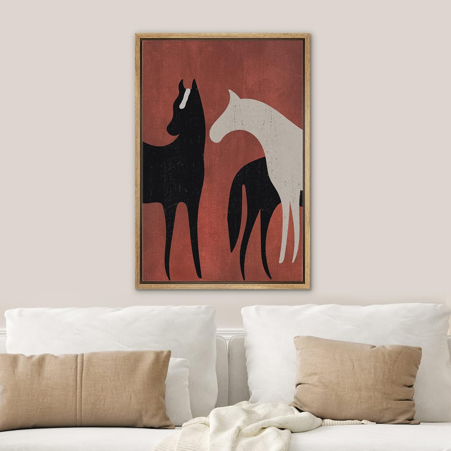 IDEA4WALL Bright Preppy Animals IDEA4WALL Framed Canvas Print Wall Art ...