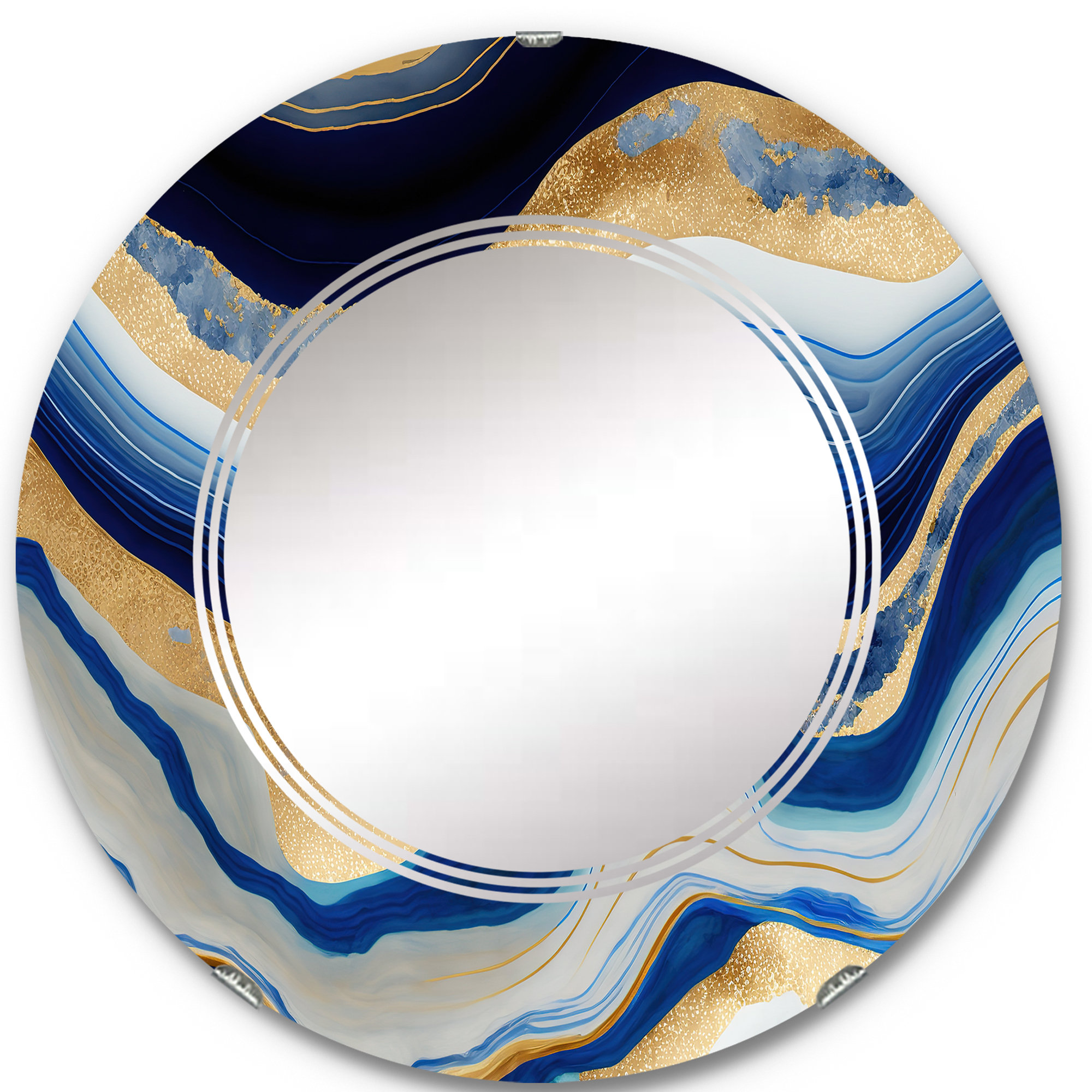 East Urban Home Osaretin Vibrant Blue And Gold Flow Art IV - Abstract ...