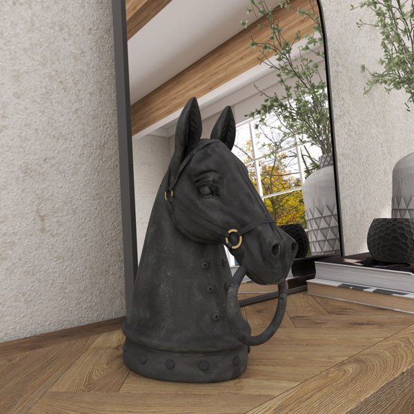 Charlton Home® Lula Polystone Antique Style Head Horse Decorative ...