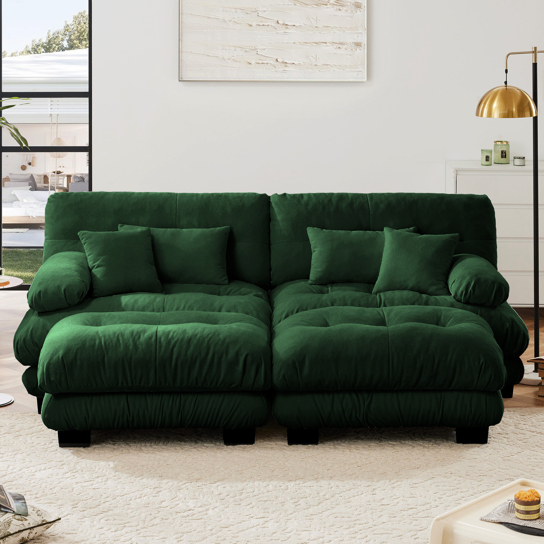 Latitude Run® Chenille 2 Seater With Cloud - Like Seat Cushions, And ...