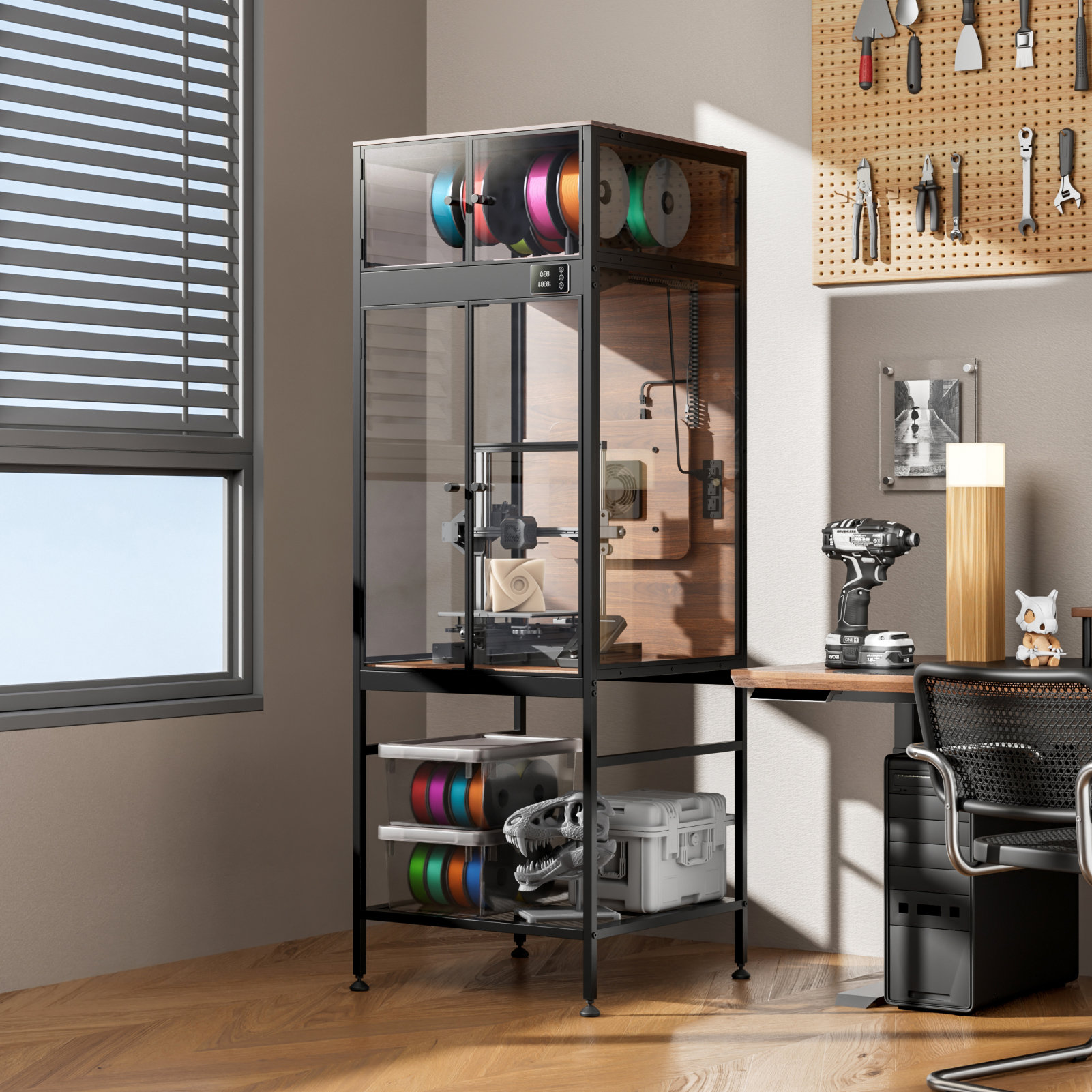 Ackitry 3D Printer Cabinet With Filament Storage - Wayfair Canada