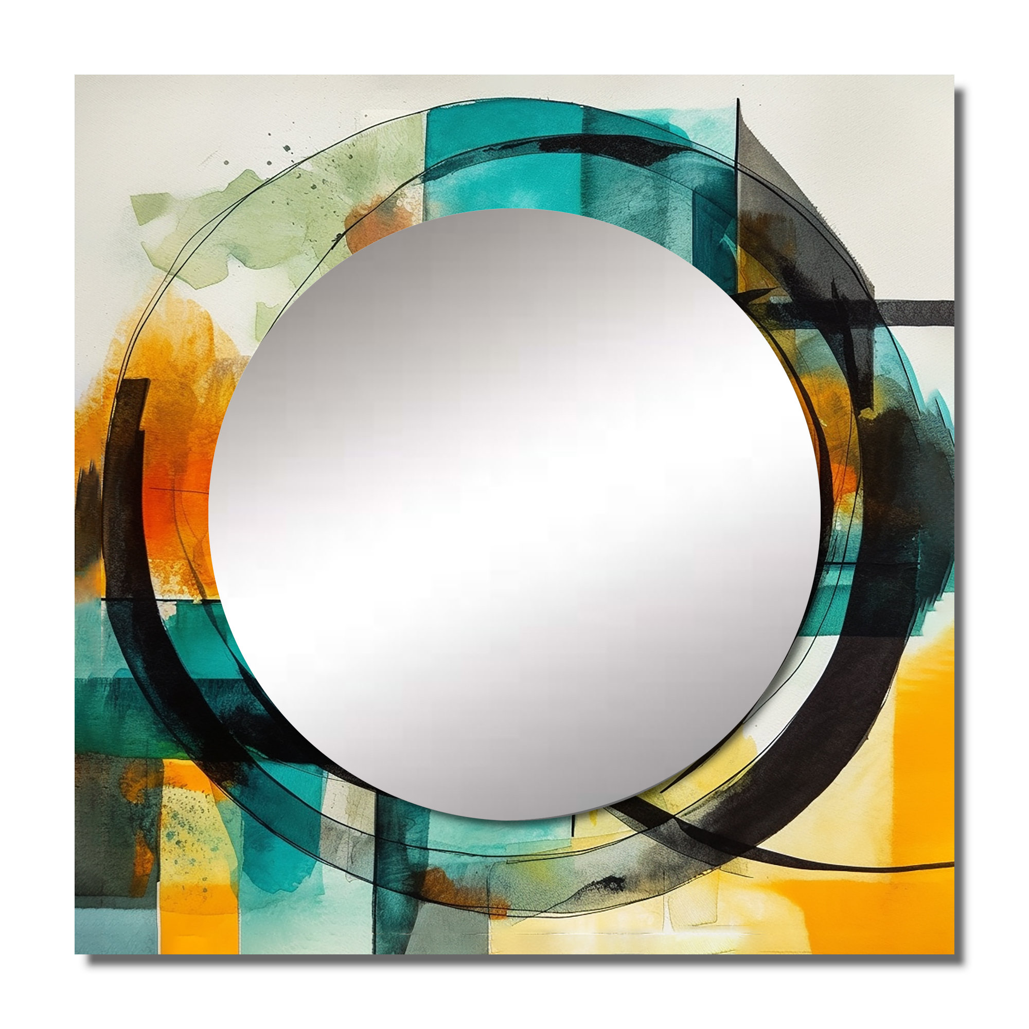 East Urban Home Mireida - Modern Geometric Large Square Mirror For Wall ...