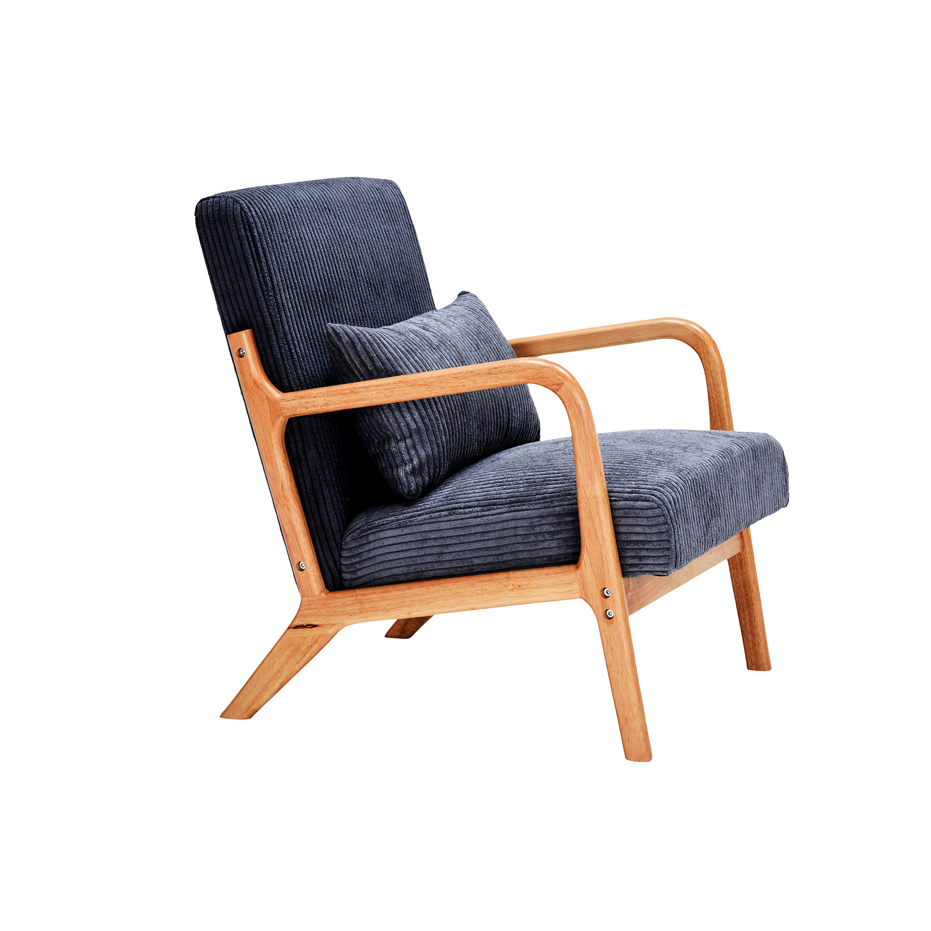 George Oliver Arm Chair With Pillow, Mid - Century Modern Reading Chair ...