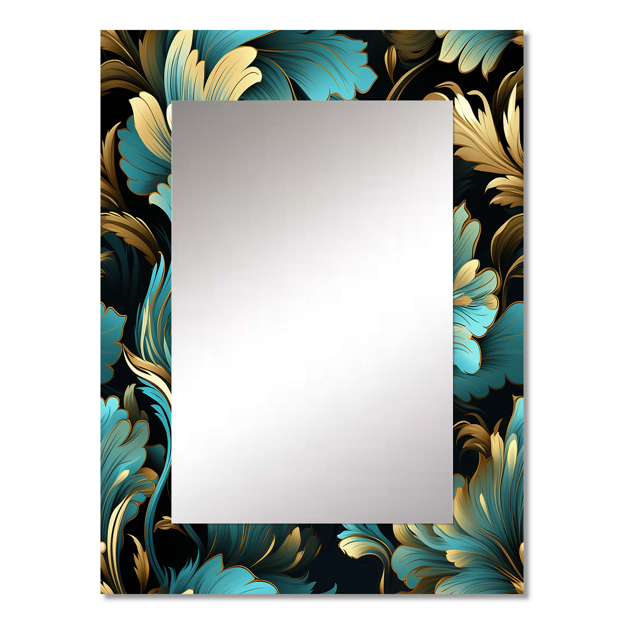 Fleur De Lis Living Kraft Gold And Blue Luxury Damask Symphony - damask ...