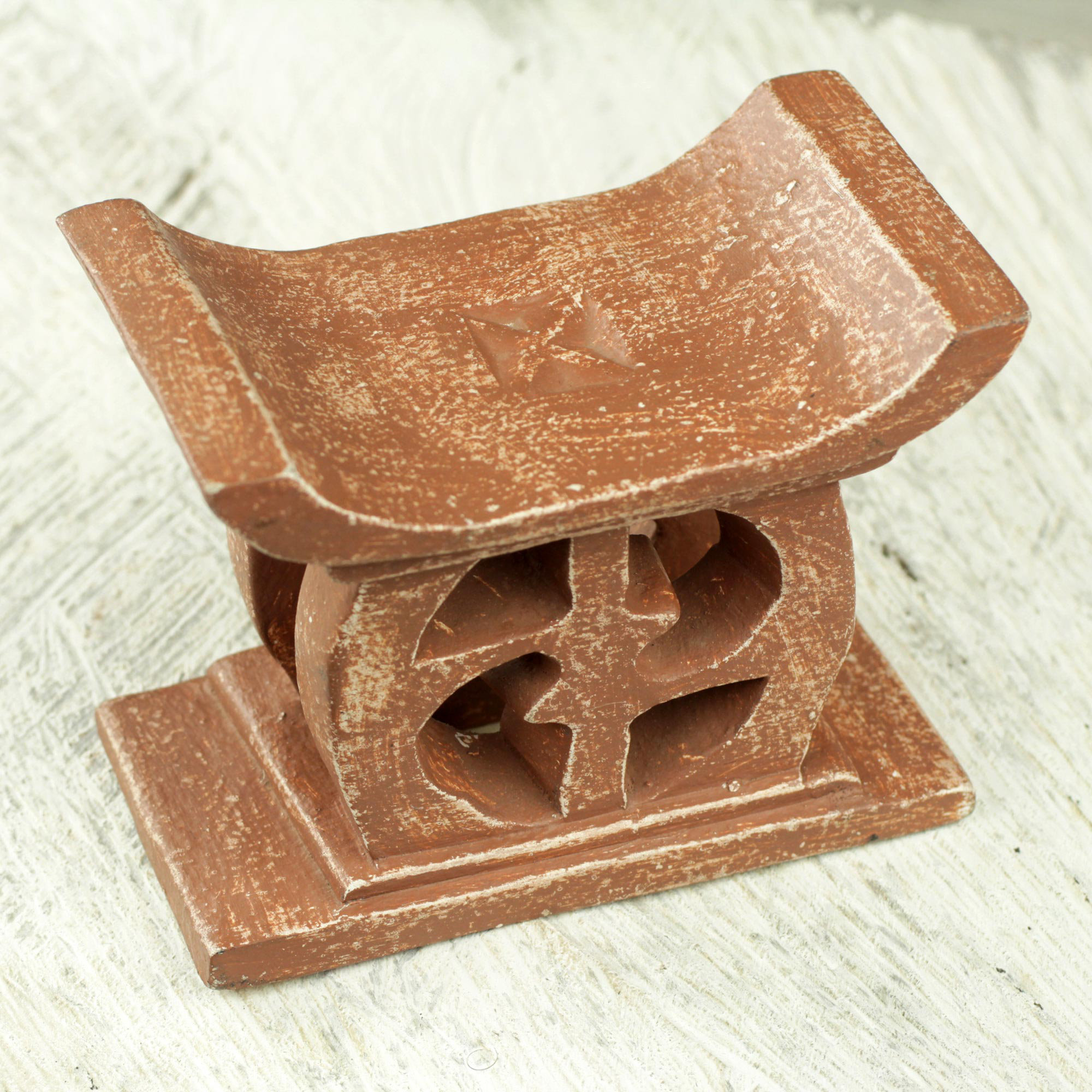 Union Rustic Aedan Adinkra Wood Accent Stool | Wayfair