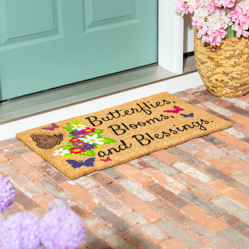 Evergreen Enterprises, Inc Butterflies, Blooms, and Blessings Coir Mat ...