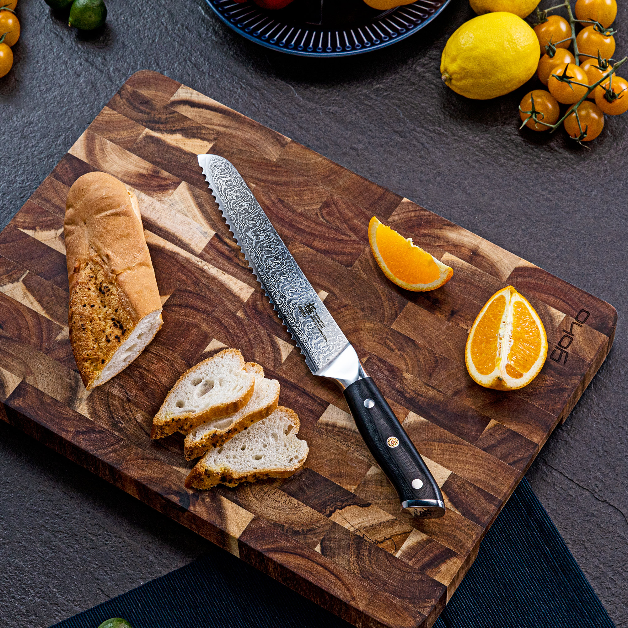 KYOKU Damascus Kyoku Shogun Series 8 - Inch Full Tang Japanese VG10 ...