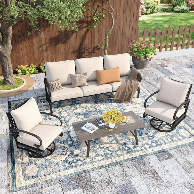 Winston Porter Shamarie 5 - Person Outdoor Seating Group with Olefin ...
