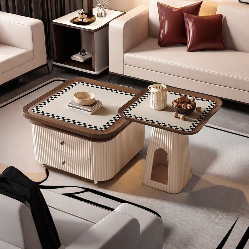 The Invincibles home Movable Minimalist Square Coffee Table Set | Wayfair