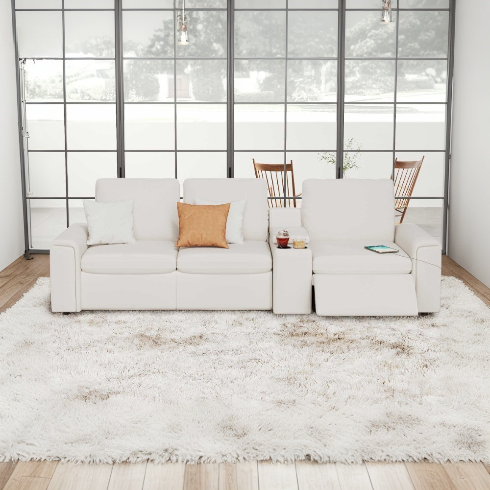 Hokku Designs Power Recliner, Reclining Sectional Sofa with Console ...