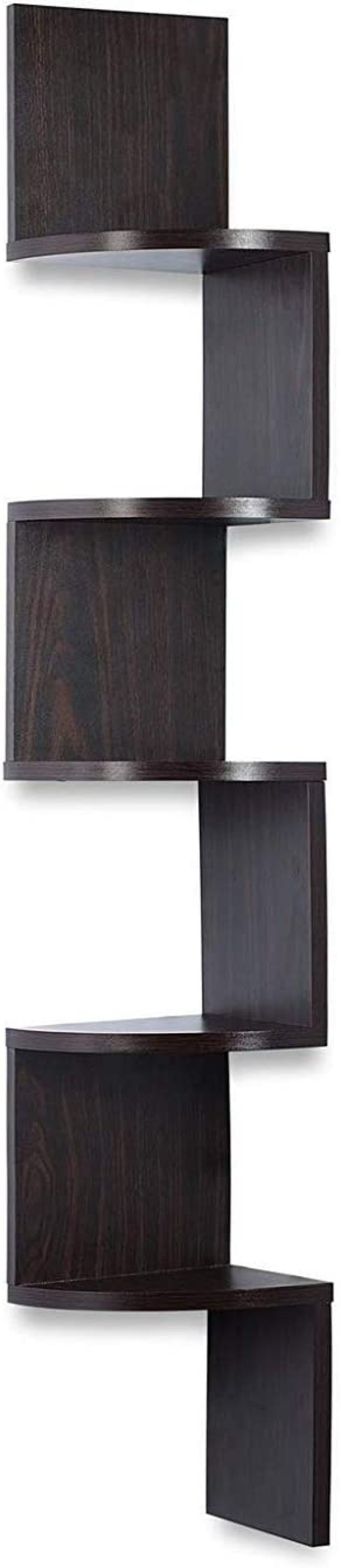 Ebern Designs Corner Shelf Espresso - 5 Tier Corner Shelf Unit - Ideal ...