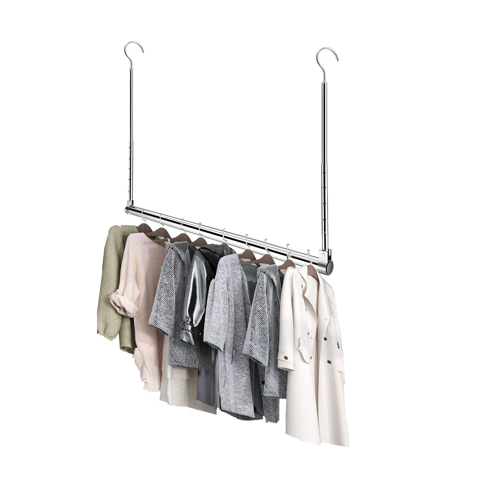 Rebrilliant Adjustable Wardrobe Rod, Extension Rod, Wardrobe Hanging ...