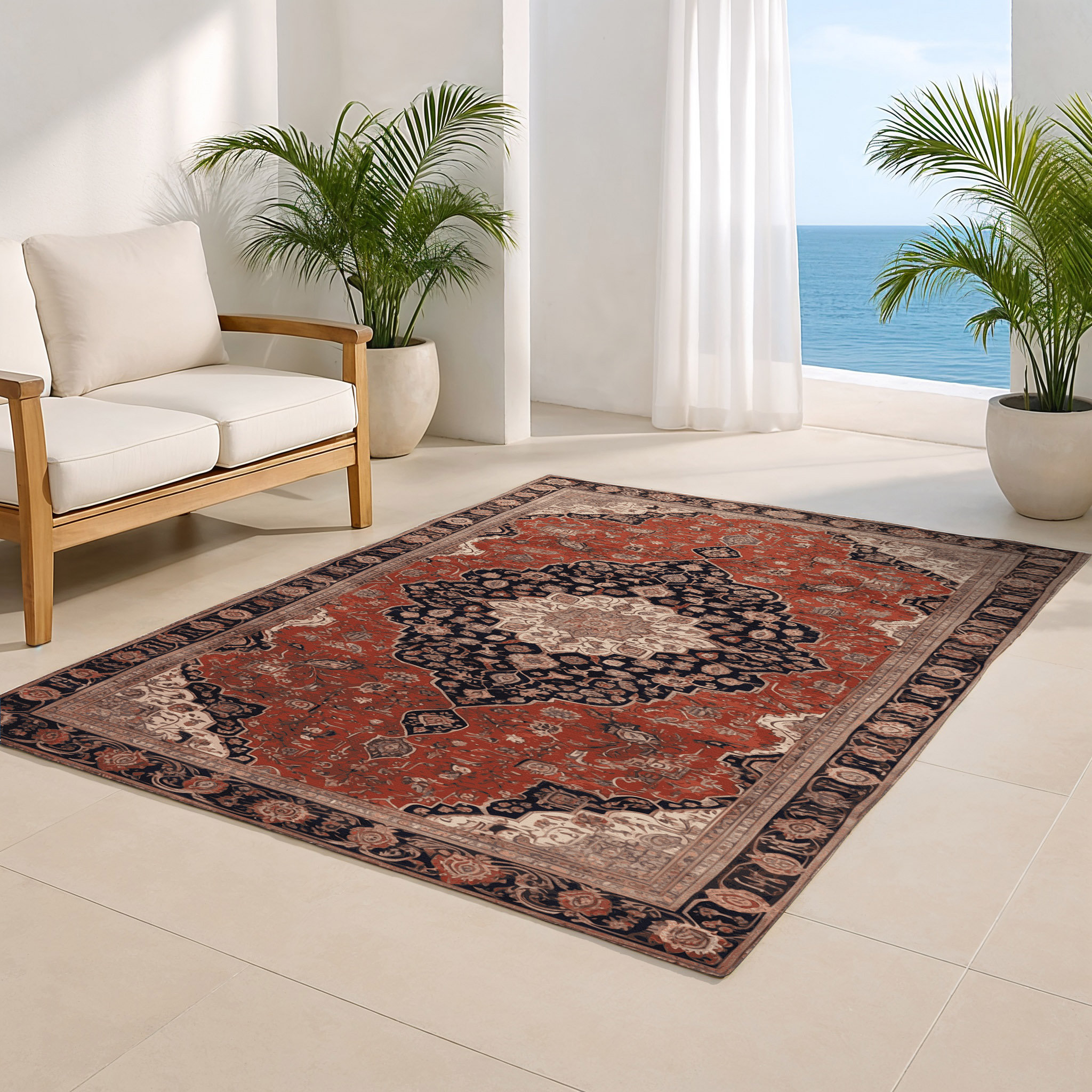 Bloomsbury Market Persian Brown Indoor and Outdoor Area Rug | Wayfair