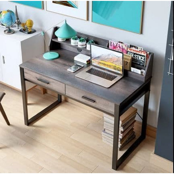 Williston Forge Mandy 106cm W Rectangle Computer Desk with Hutch ...