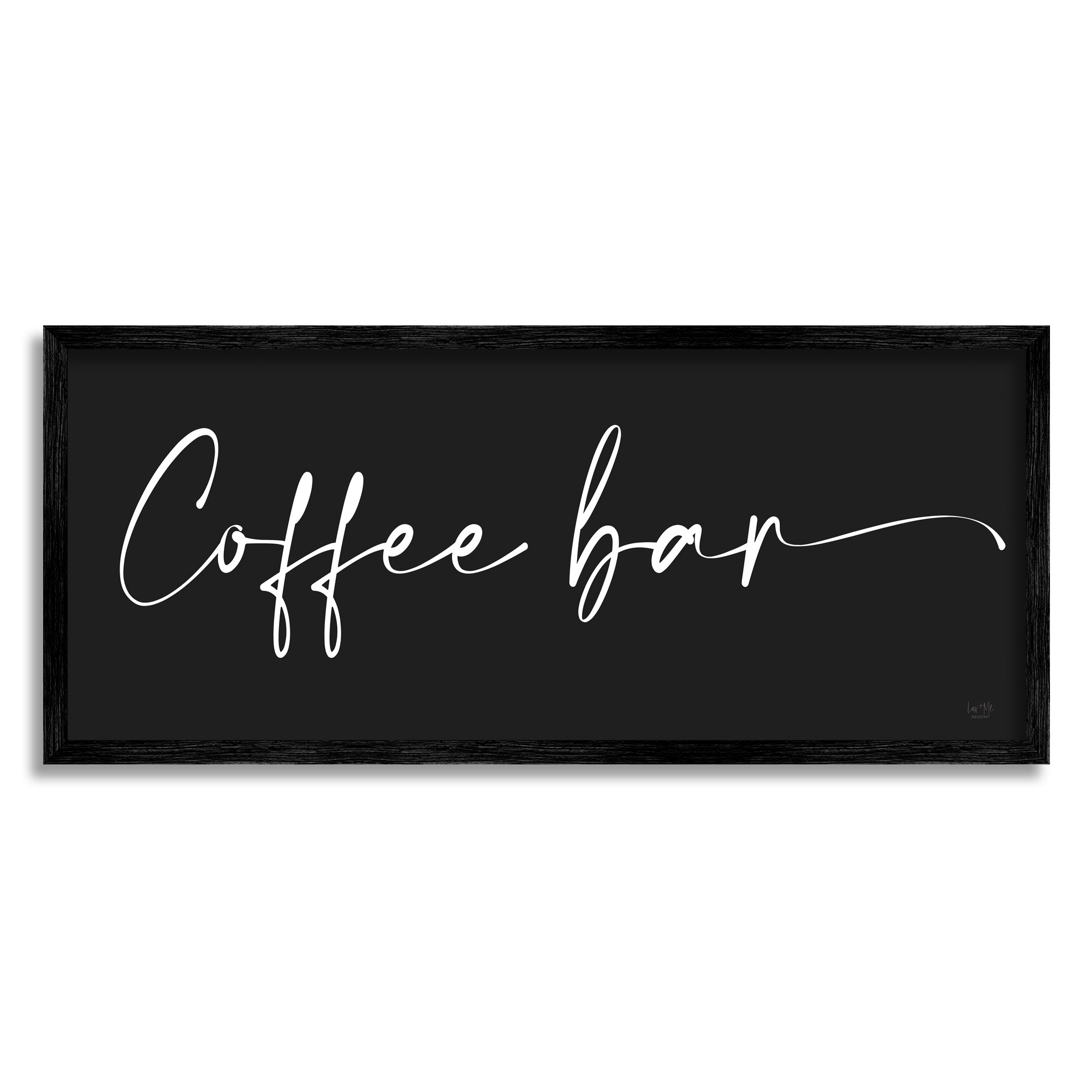 Stupell Industries Coffee Bar Classy Script Text Black Background Sign ...