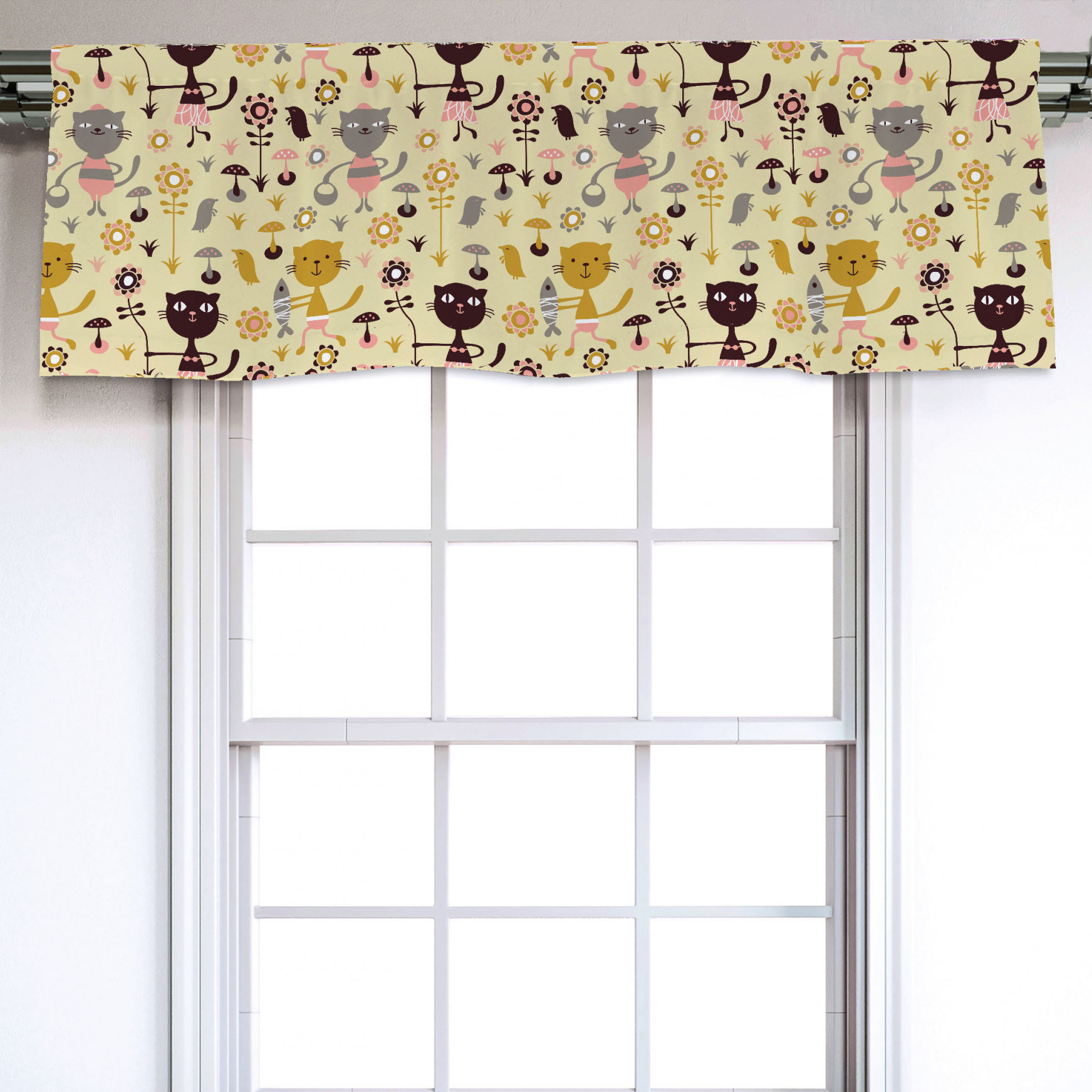 Ambesonne Cat 54" Window Valance | Wayfair