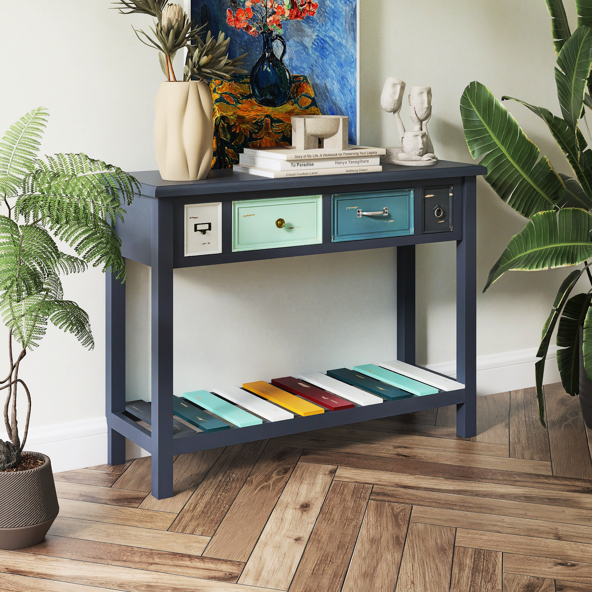 Lark Manor™ Colorful Console Table With Four Drawers | Wayfair
