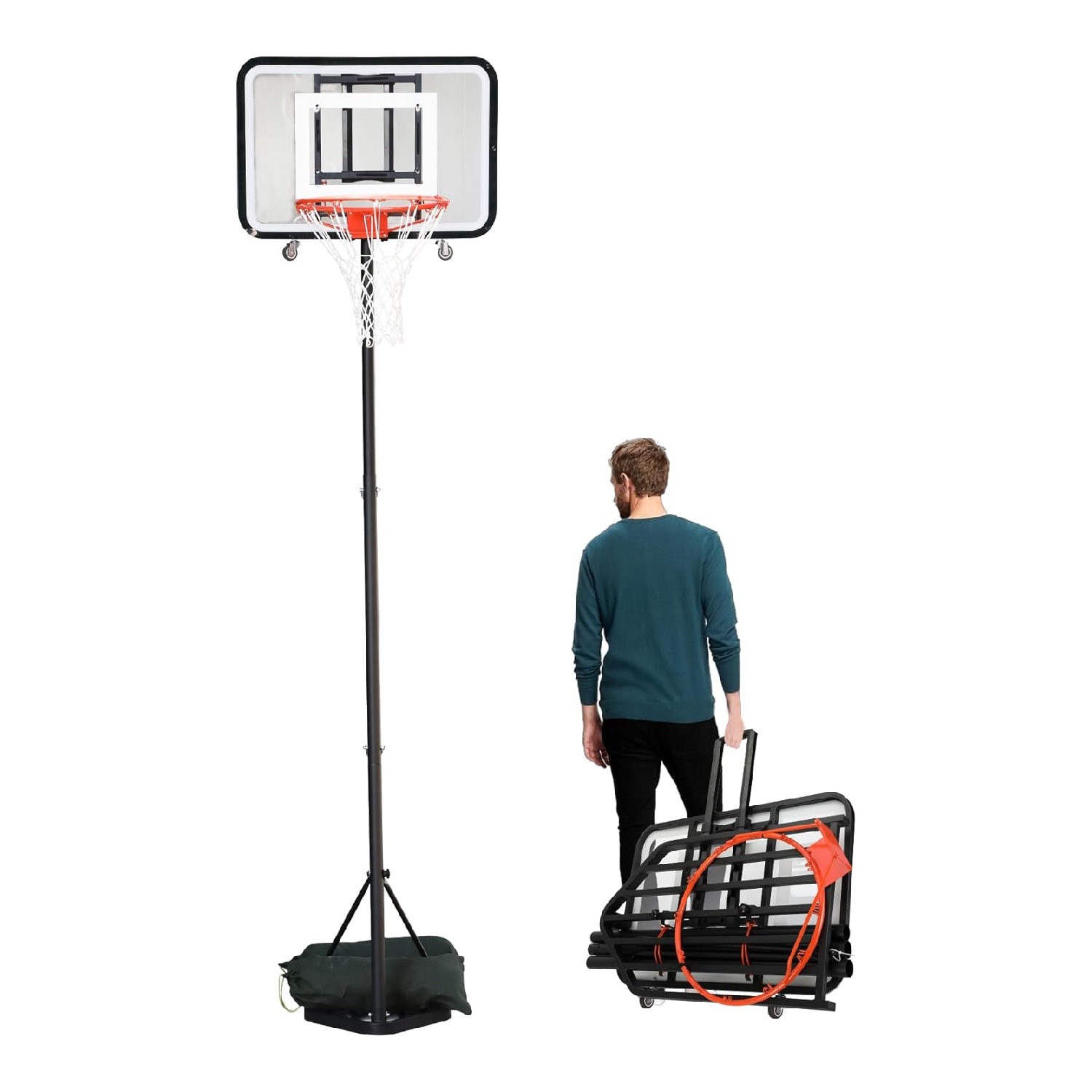 JETEHO Foldable Basketball Hoop, Portable Basketball Hoop Outdoor, 7 ...
