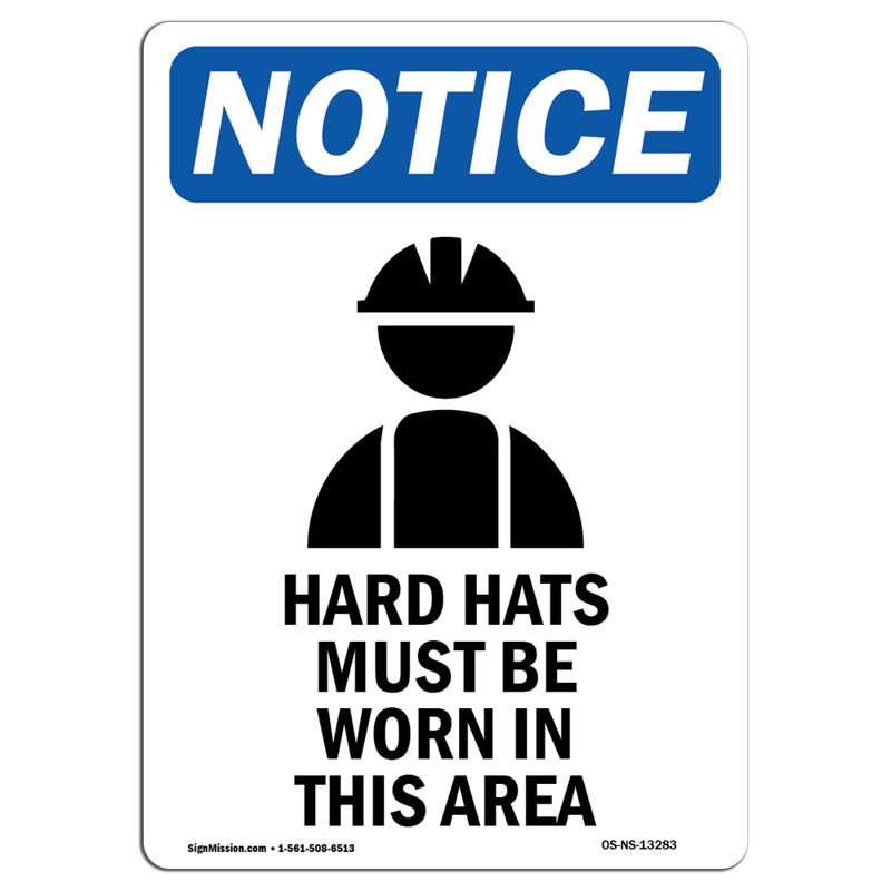 SignMission Hard Hats Must be Sign with Symbol | Wayfair