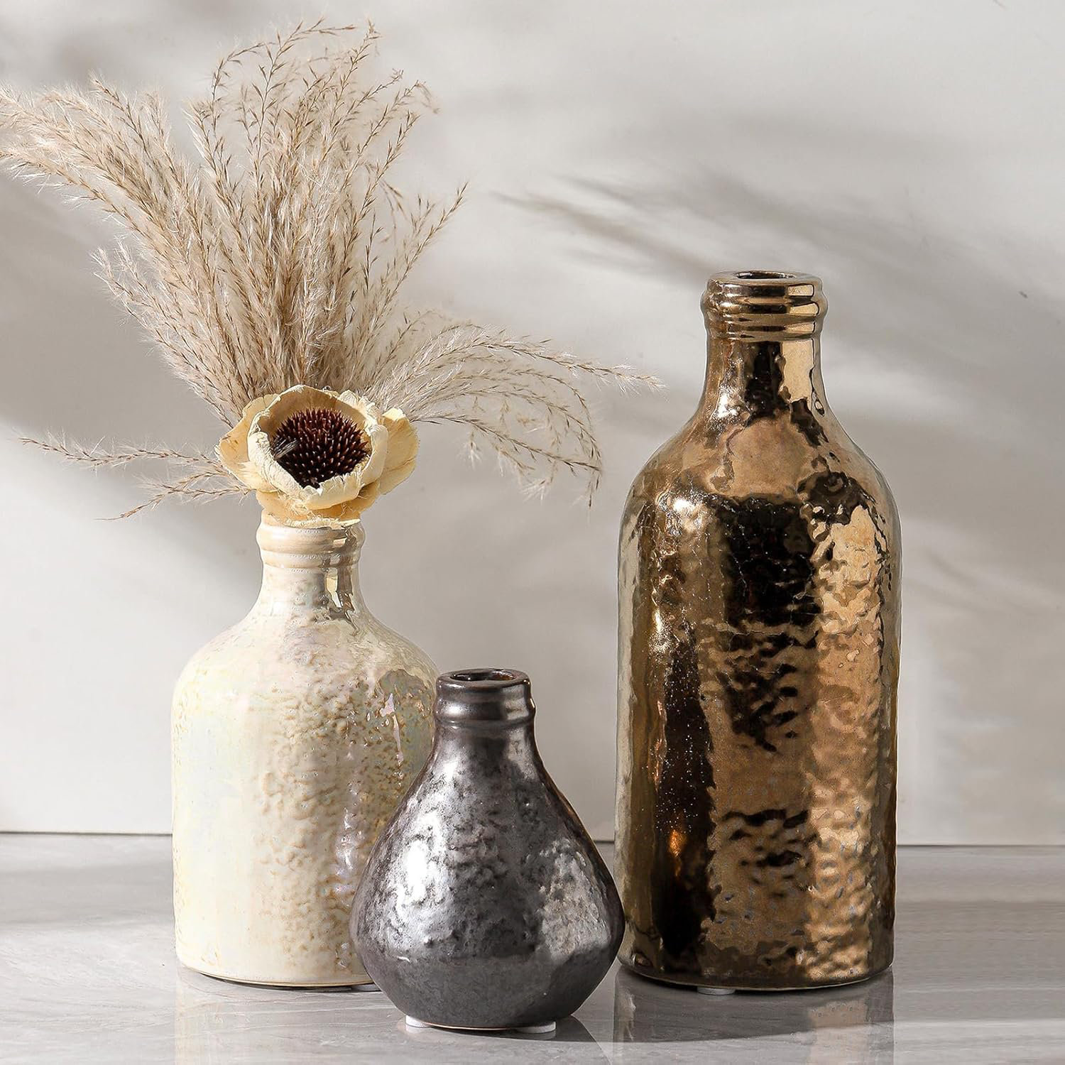 Brayden Studio® Set Of 3 Ceramic Vases For Home Decor - Modern Boho ...