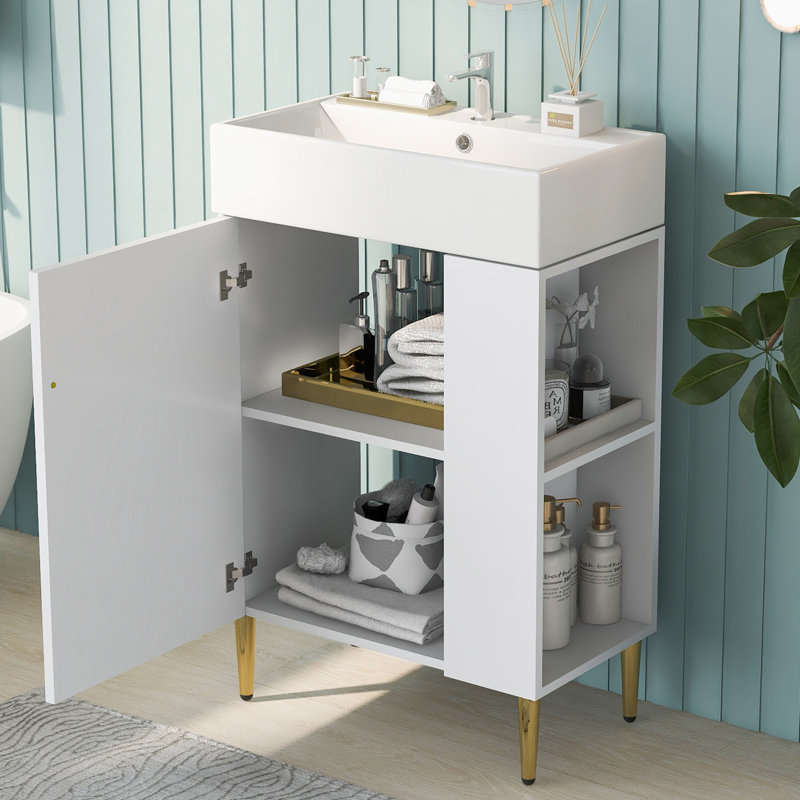 Mercer41 Maaikel 21.6 Single Bathroom Vanity with Vanity Top | Wayfair