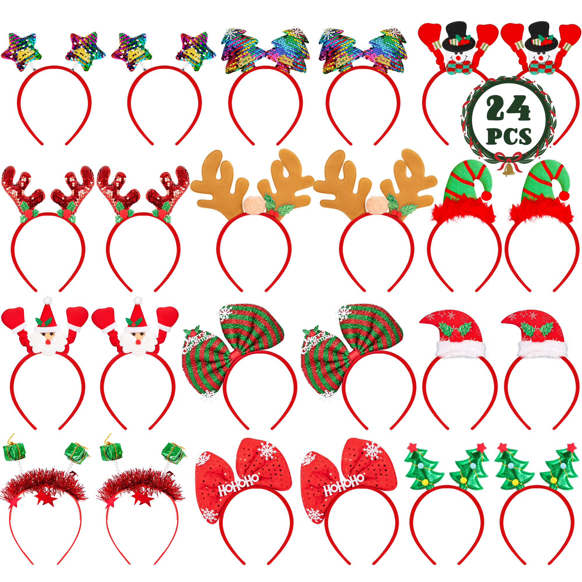 ZAALBA Christmas Headbands,Festive headwear for holiday celebrations ...