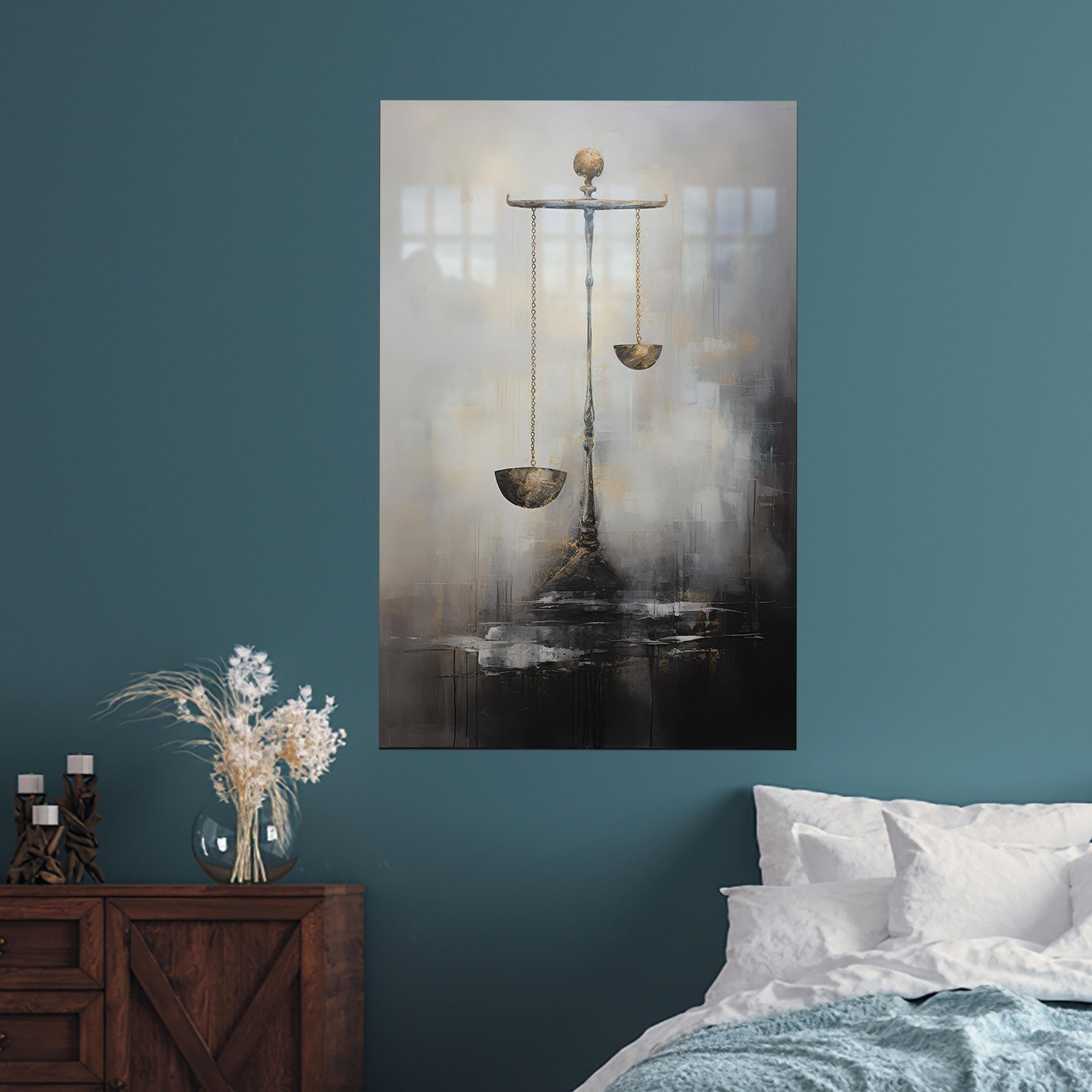 Red Barrel Studio® Large Modern Unbalanced Scales Glass Wall Art ...