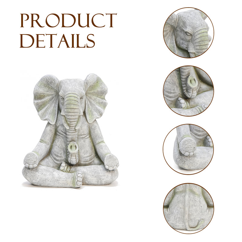 Langley Street Lach Elephant Animals Magnesium Oxide Garden Statue ...