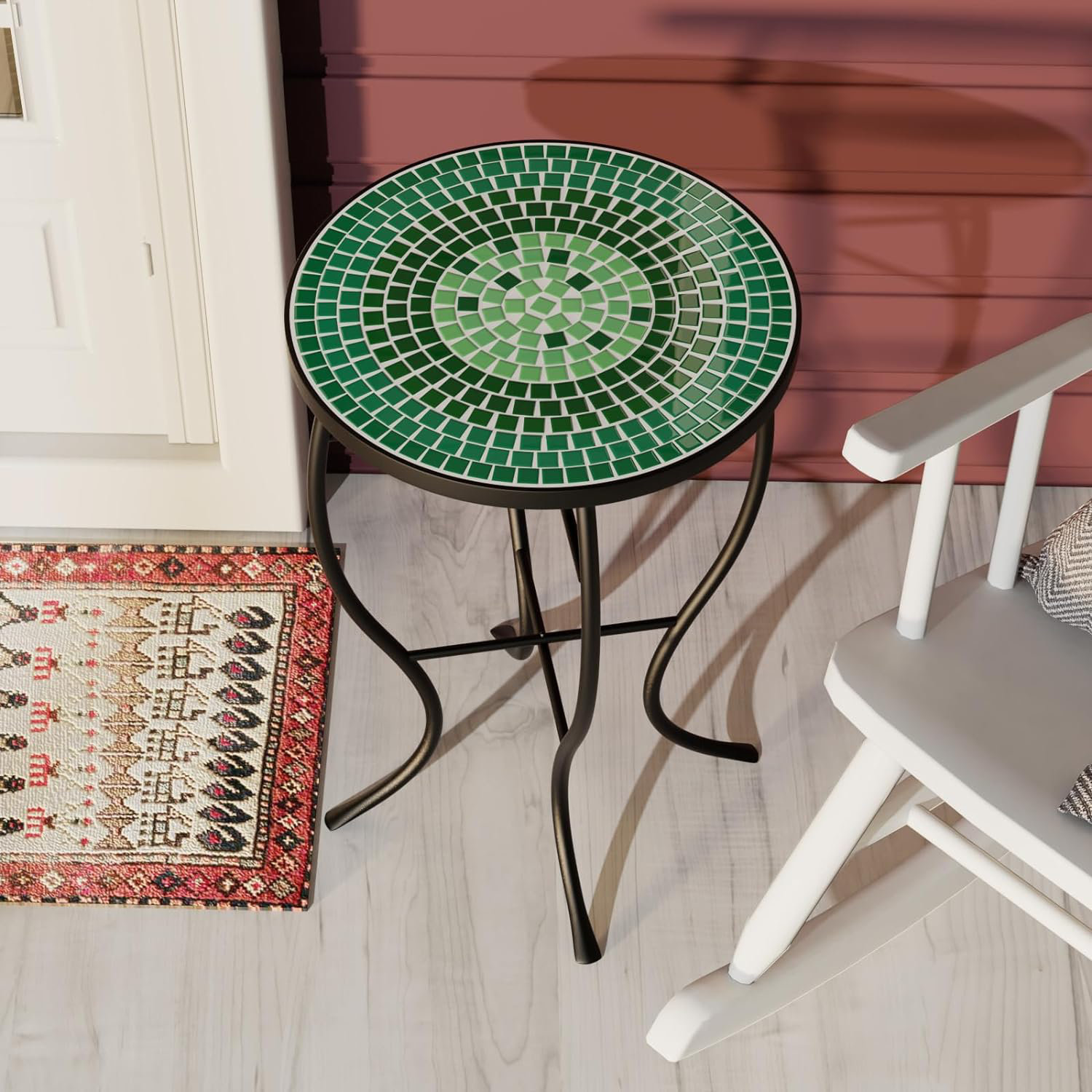 Shimano Mosaic Outdoor Side Table, Patio Side Table, Weather Resistant ...