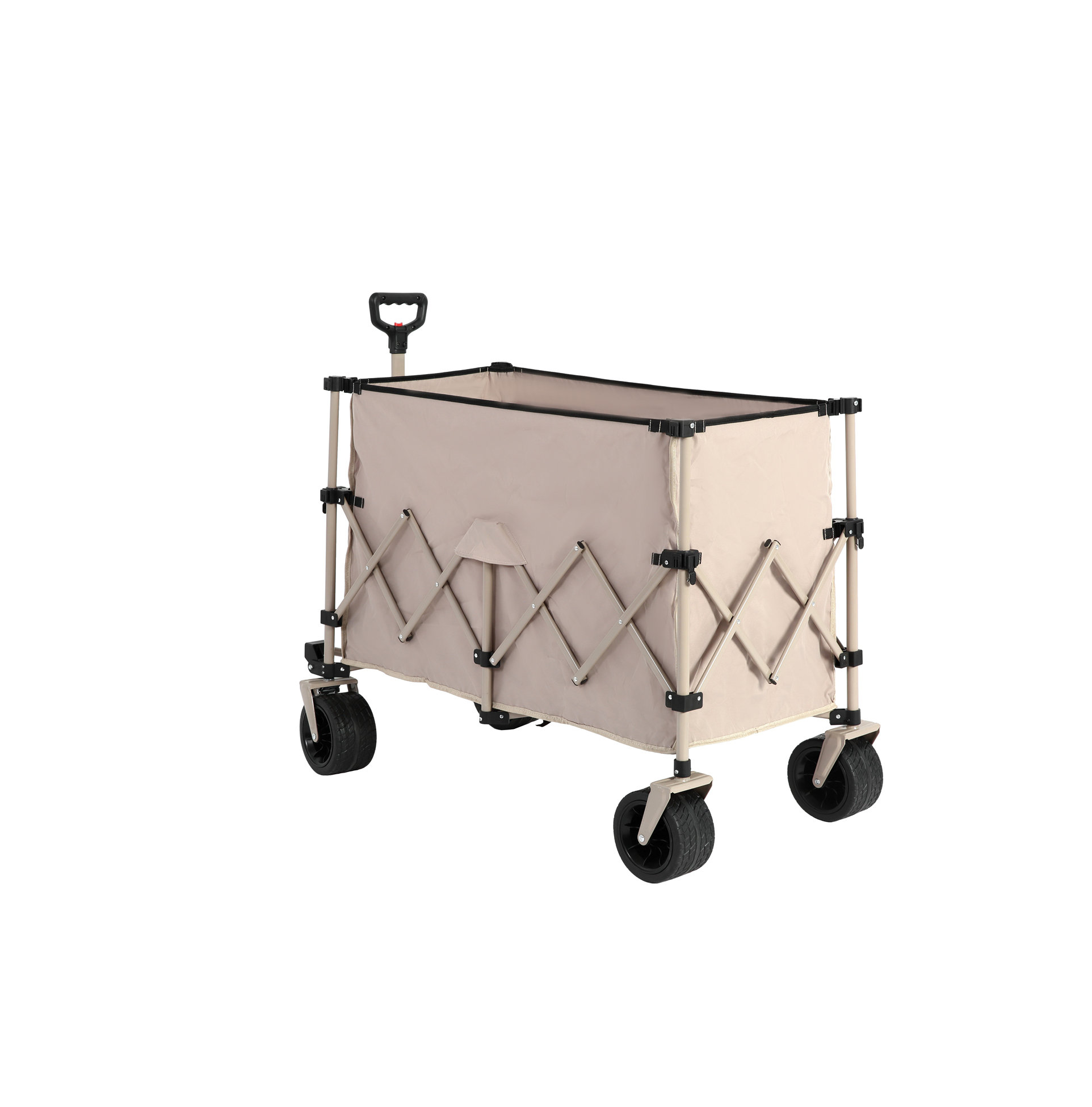 Red Cloud Beach Wagon,Collapsible Wagon 220lbs with Big Wheels Foldable ...